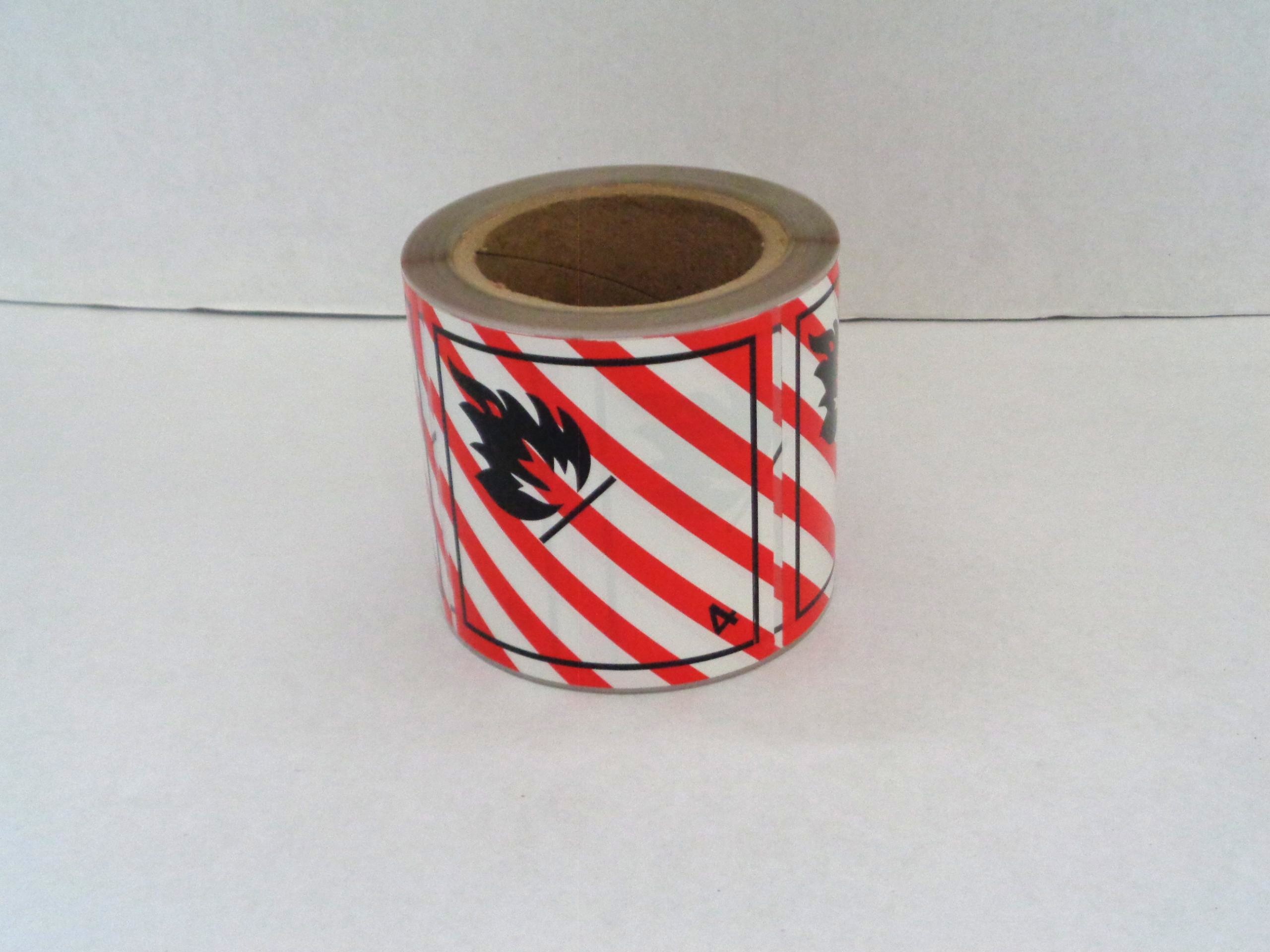 Rollo de etiquetas de la División 4.1 sólidos inflamables (Flammable ...