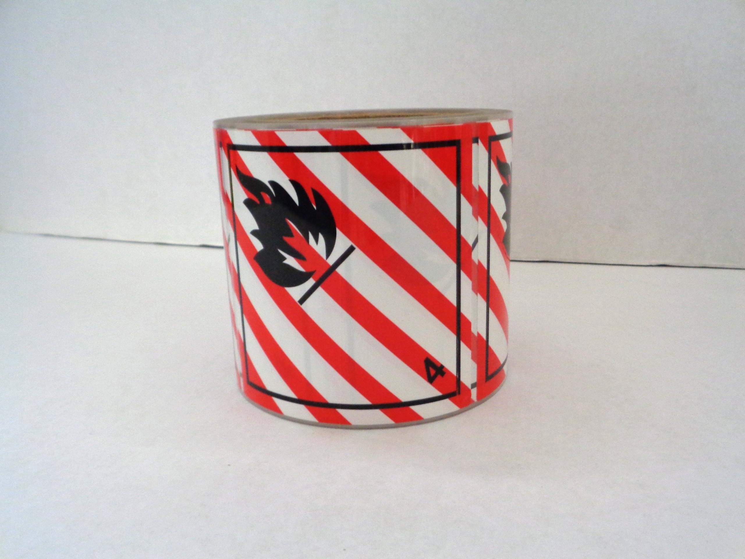 Rollo de etiquetas de la División 4.1 sólidos inflamables (Flammable ...